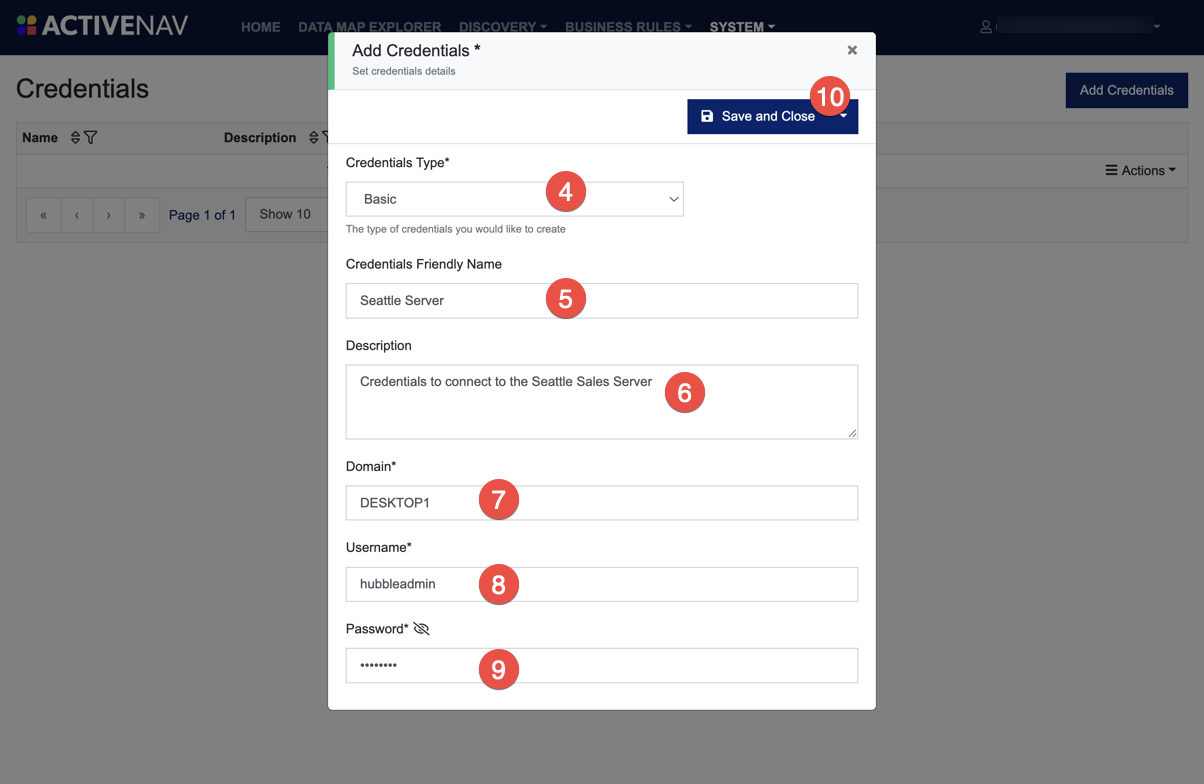 Adding Basic Credentials